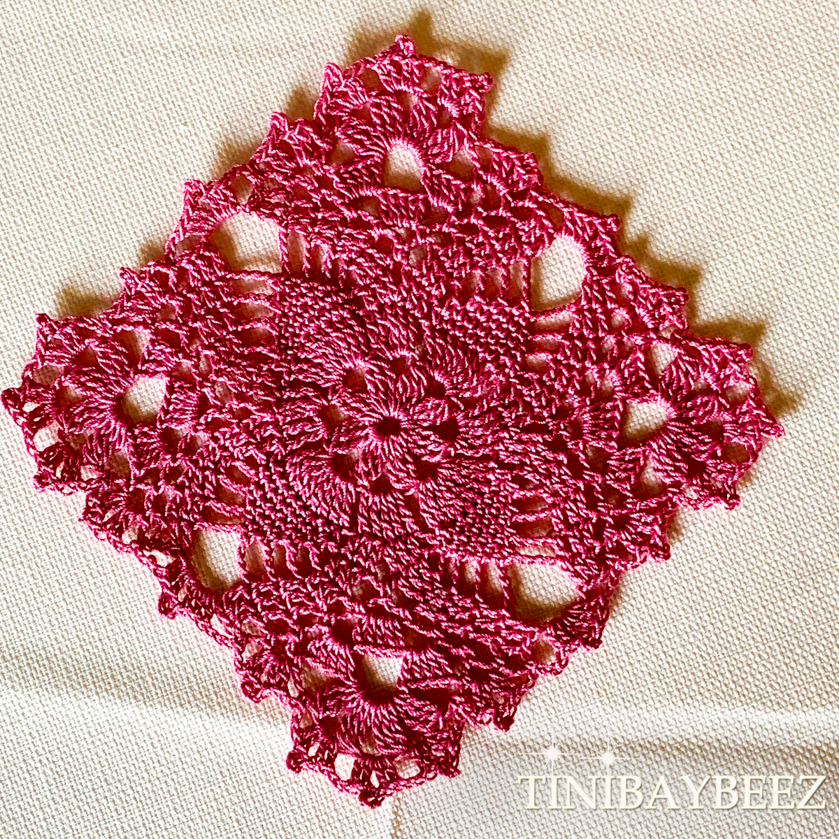 Set of Two Square Doilies -5 1/2 inch available in different colors ...